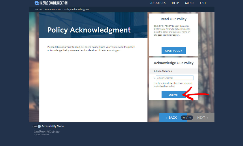 Required Training Slcc